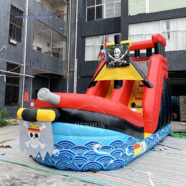 Inflatable pirate ship water slide