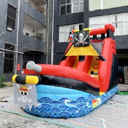 Inflatable pirate ship water slide